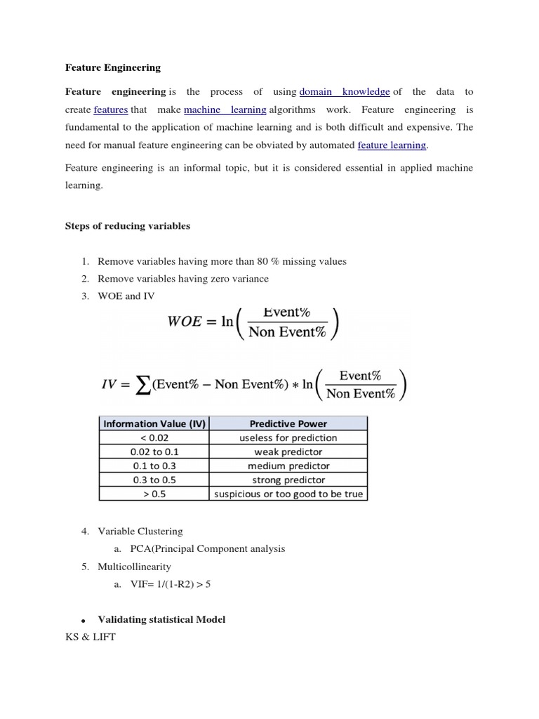 Domain Knowledge Features Machine Learning: Feature Engineering Is The Process of Using | PDF ...