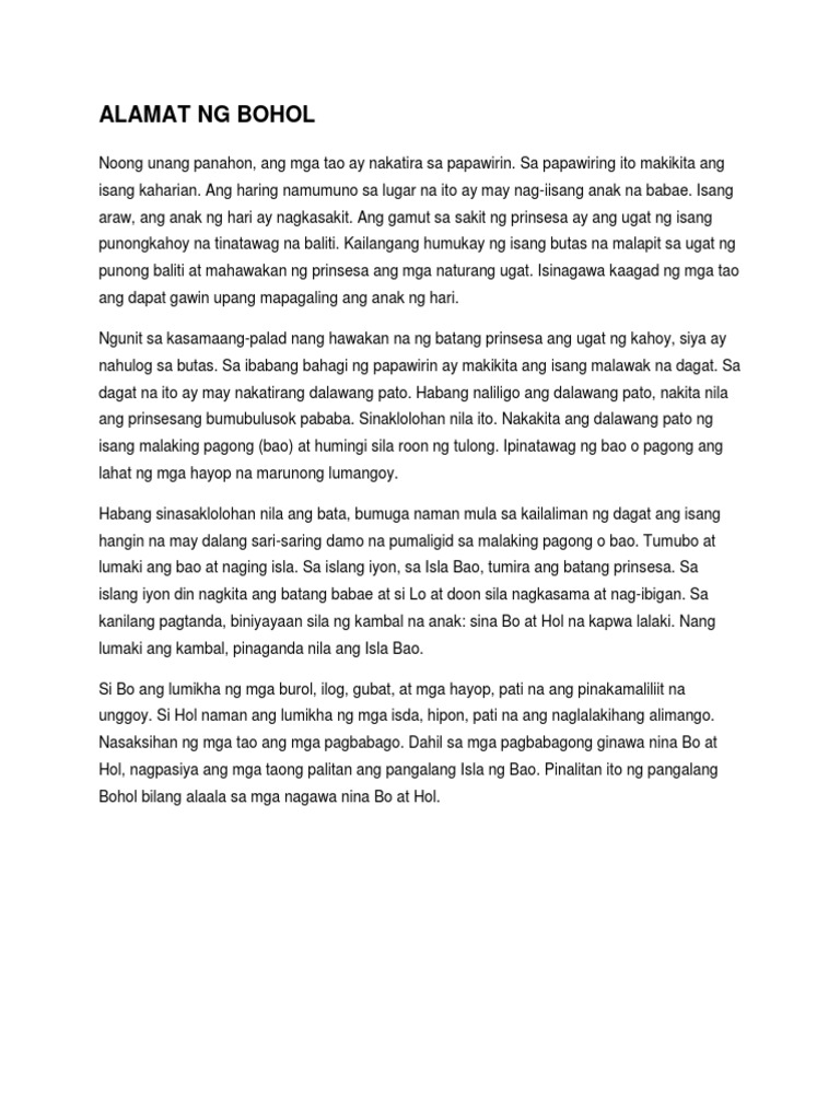 Alamat NG Bohol | PDF