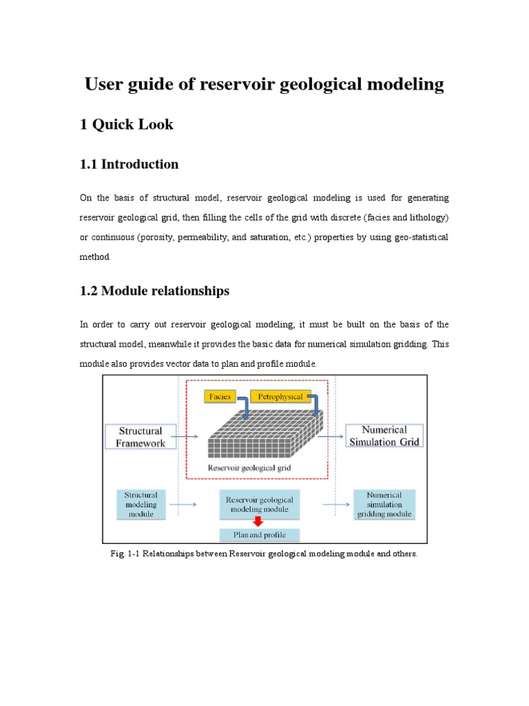User Guide of Reservoir Geological Modeling: 1 Quick Look | PDF ...