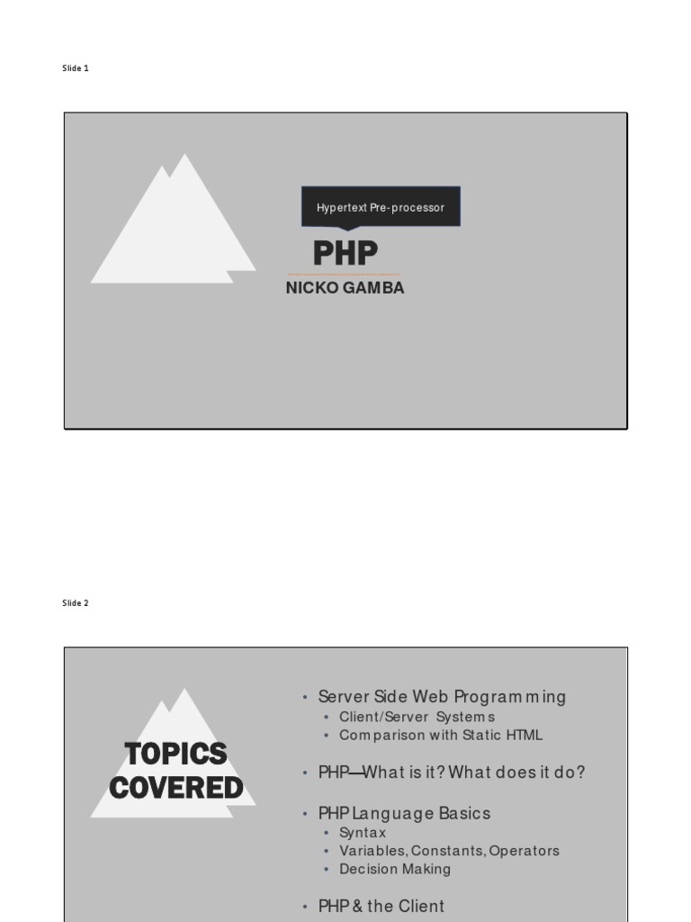 Nicko Gamba: Slide 1 | PDF | Boolean Data Type | Computer Programming