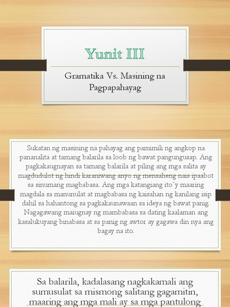 Power Point Presentation About Yunit III | PDF