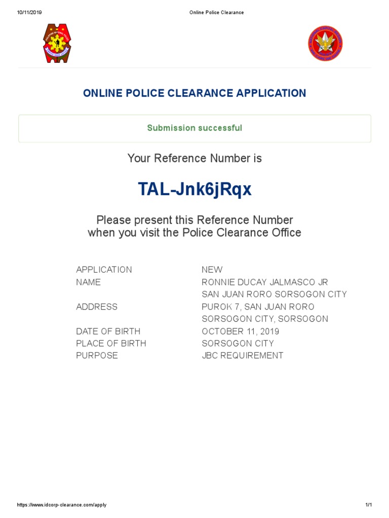 Online Police Clearance Application Guide | PDF