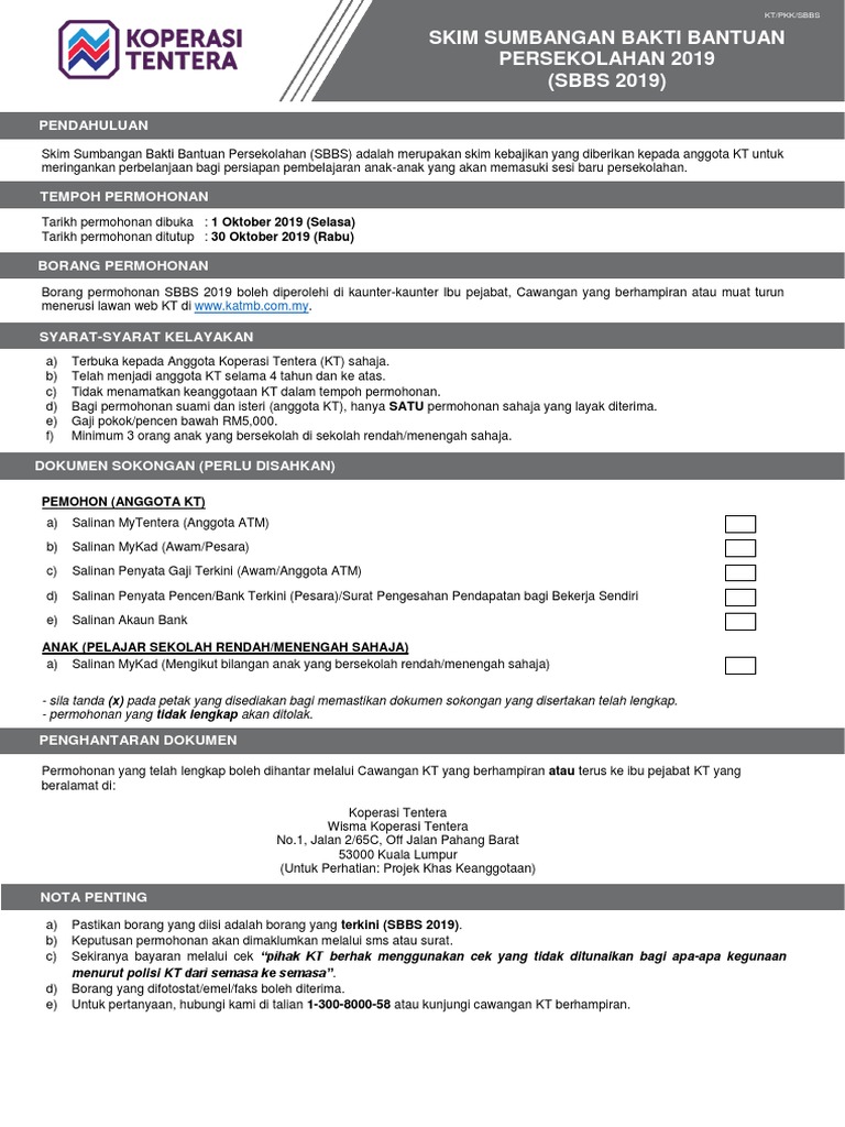 Borang Sbbs | PDF