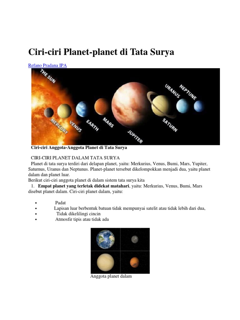 Ciri Ciri Planet | PDF