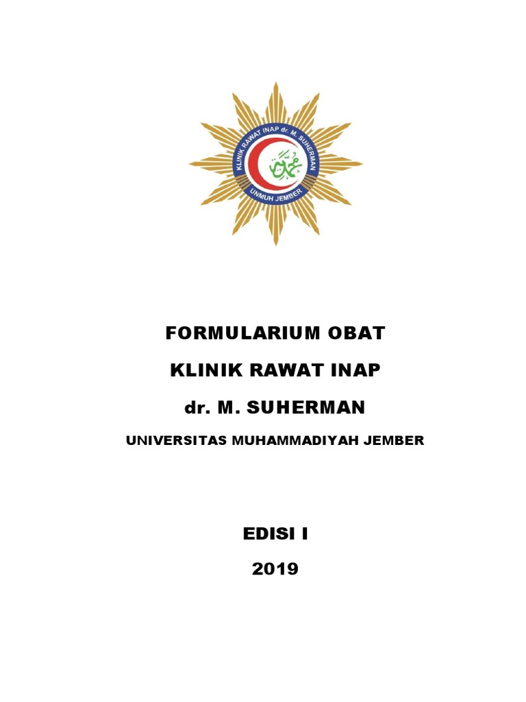 Formularium Obat Klinik Rawat Inap Dr. M. Suherman: Edisi I 2019 | PDF