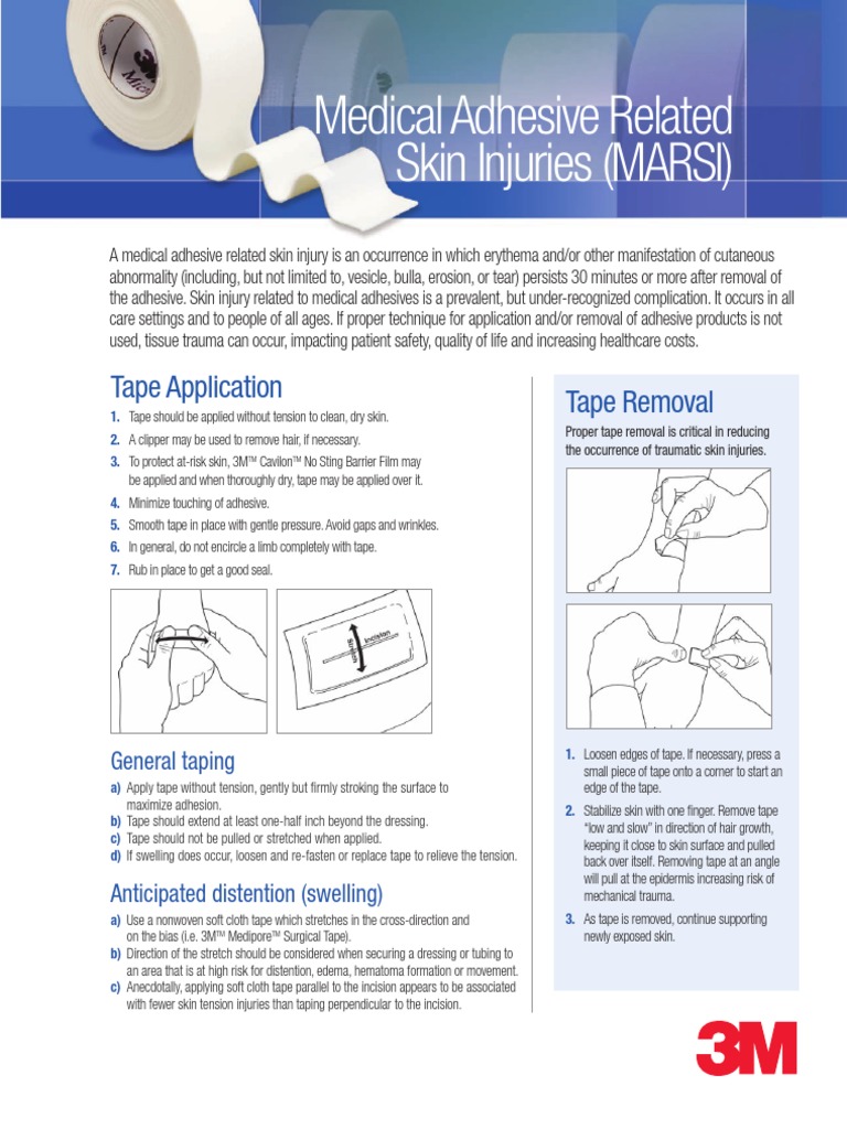 Medical Adhesive Related Skin Injuries (MARSI) : Tape Application Tape ...