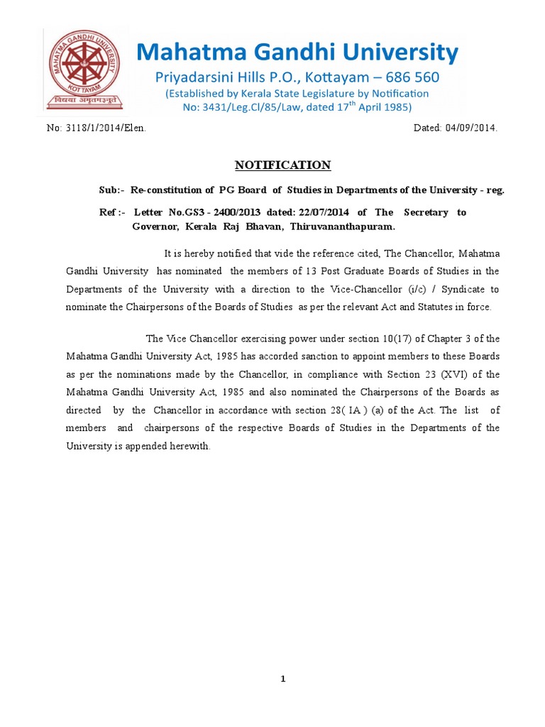 Board of Studies - University Departments | PDF | Academia