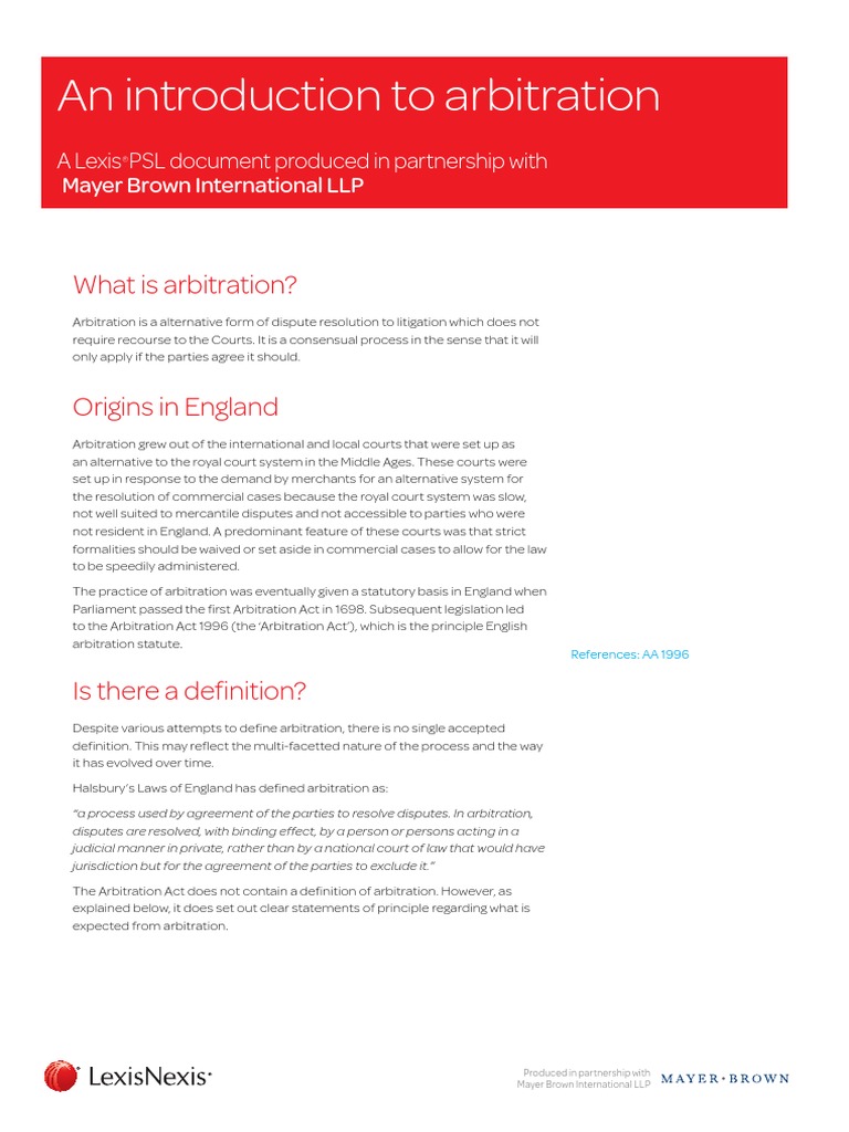 An Introduction To Arbitration | PDF | Arbitration | Adjudication