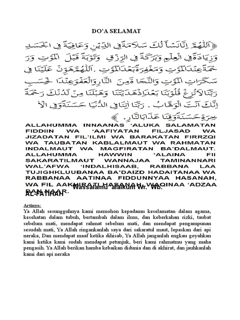 Doa Selamat | PDF
