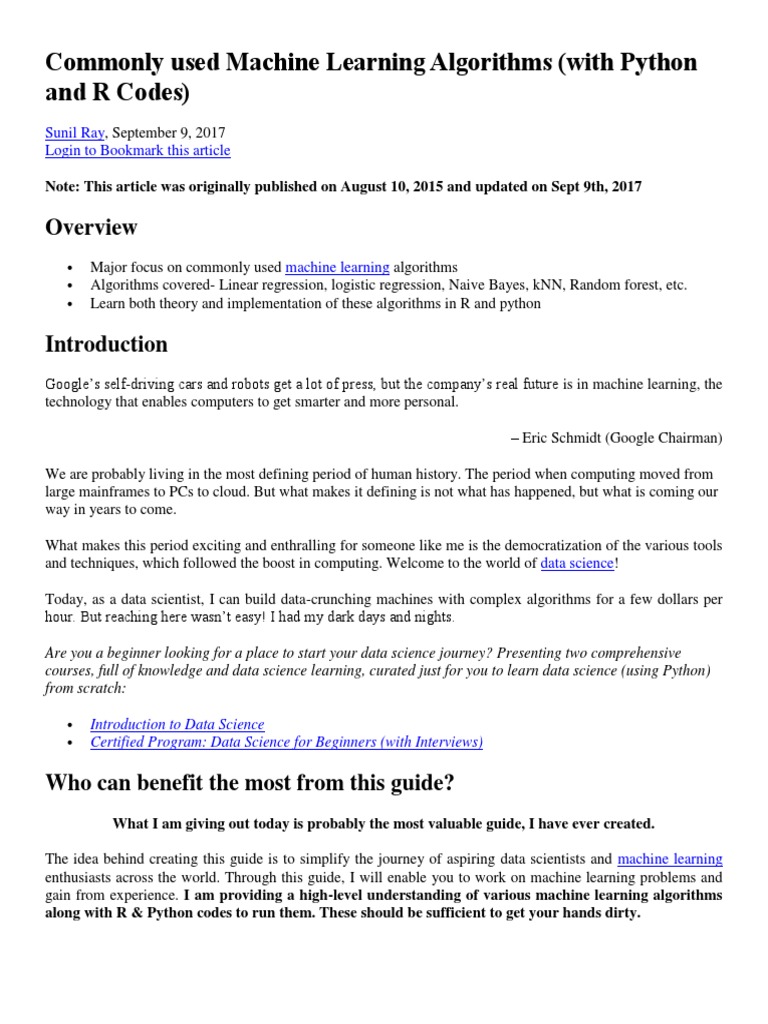 Machine Learning | PDF | Regression Analysis | Machine Learning