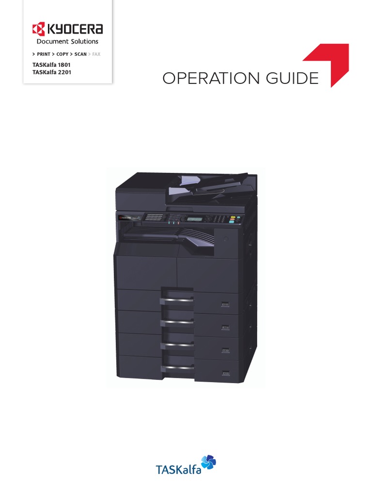Operation Guide: Taskalfa 1801 Taskalfa 2201 | PDF | Fax | Printer (Computing)