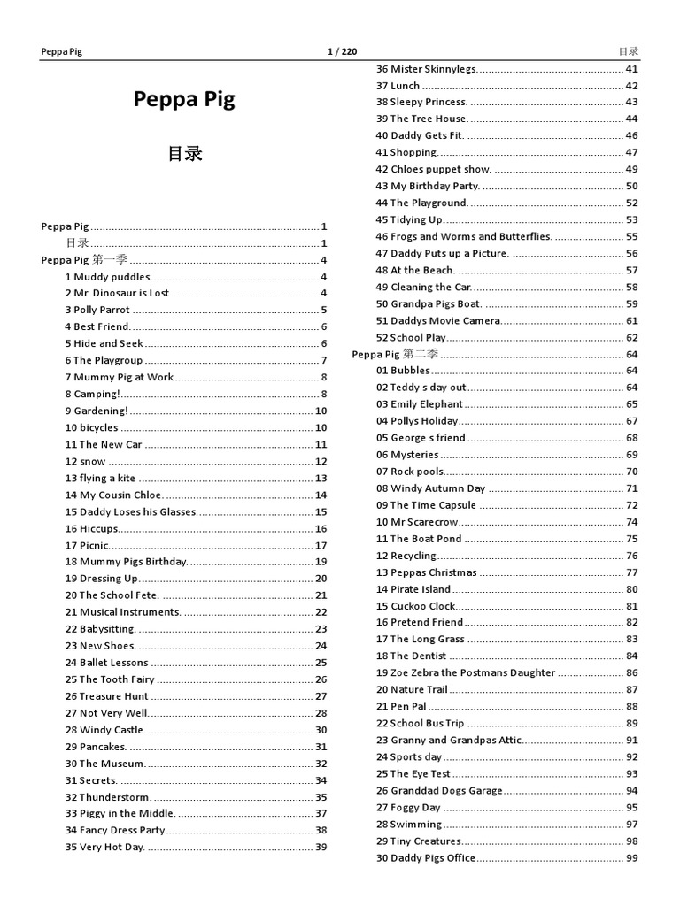 peppa pig scripts | Nature