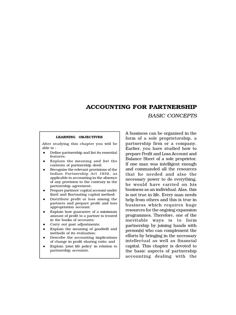 Partnership Accounting Basics Explained | PDF | Partnership | Debits ...