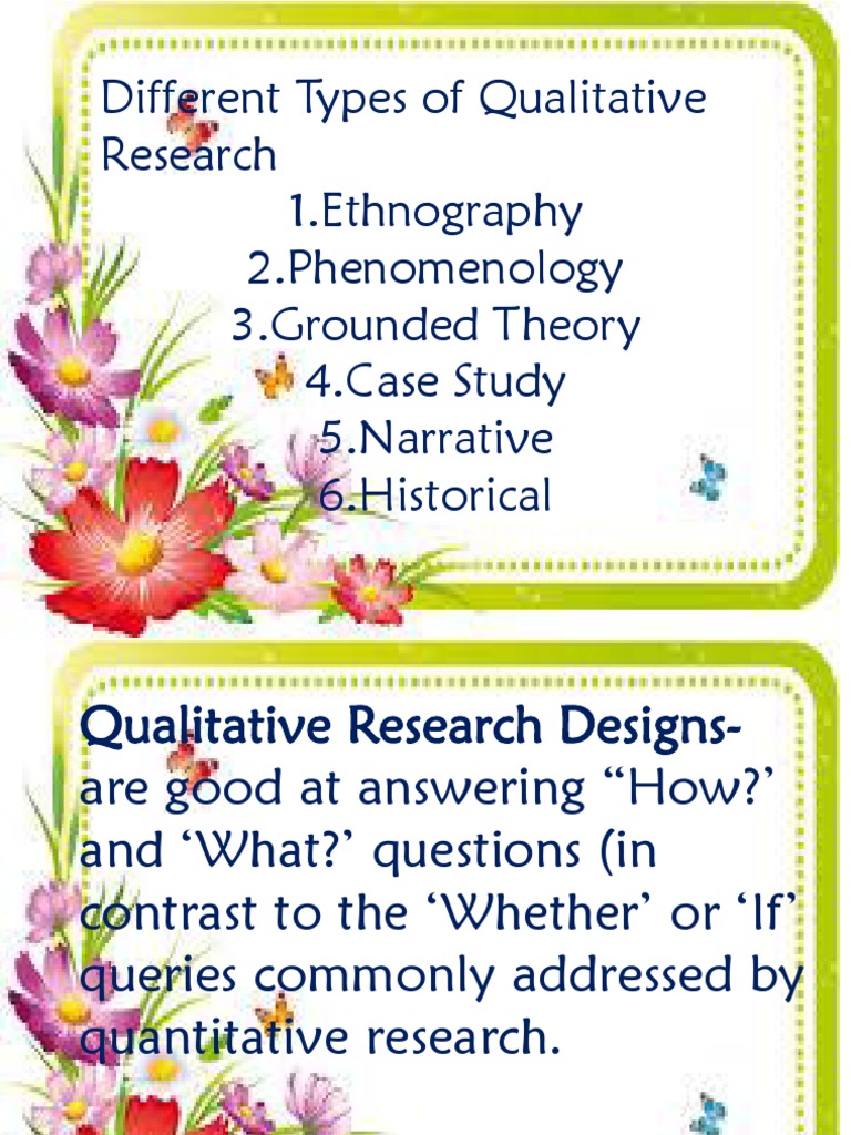 Types of Qualitative Research | PDF | Ethnography | Narrative