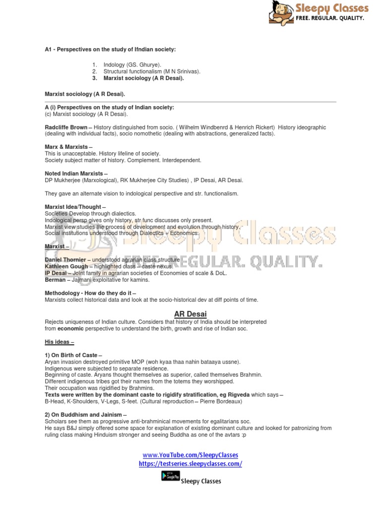 A 1 - AR Desai | PDF | Marxism | Capitalism