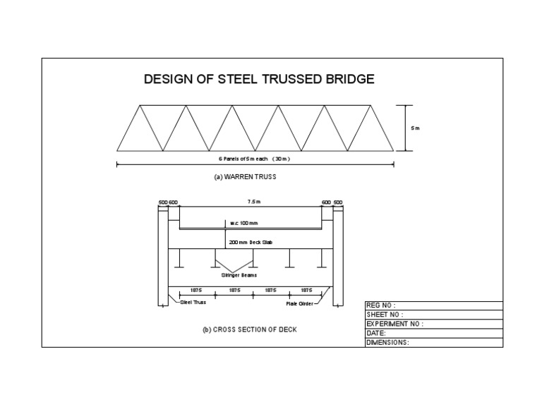 Design of Steel Trussed Bridge: (A) Warren Truss | PDF