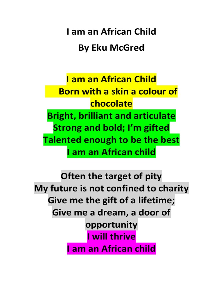I Am An African Child | PDF