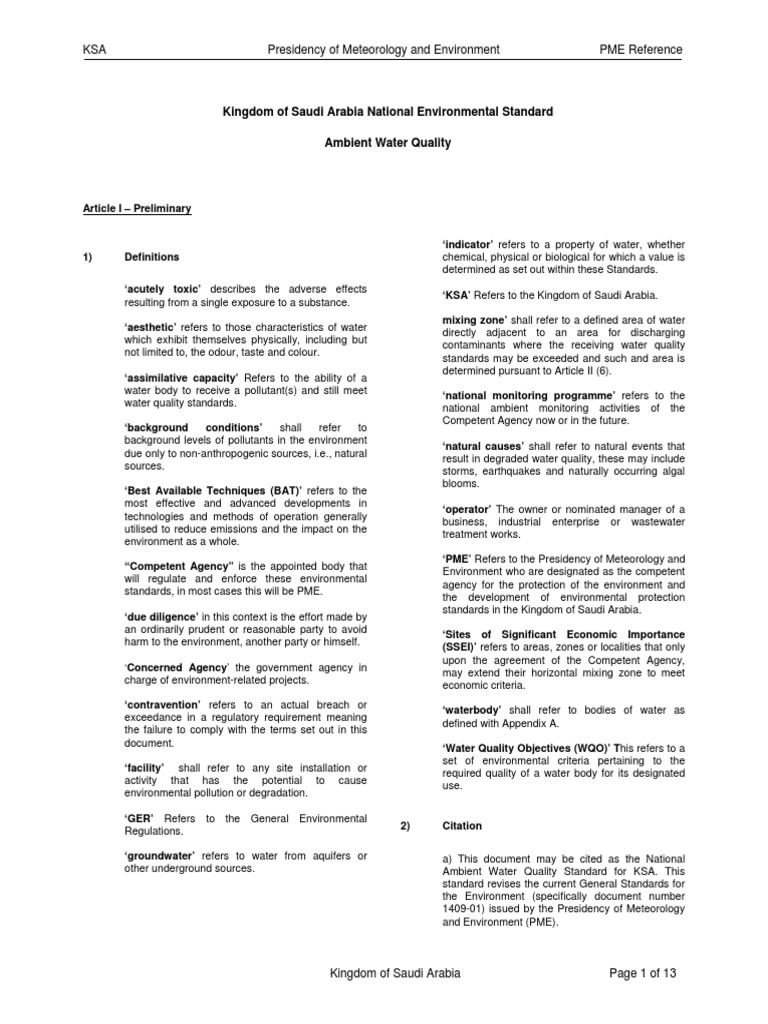 5-National Environmental Standards-Ambient Water Quality PDF | PDF ...