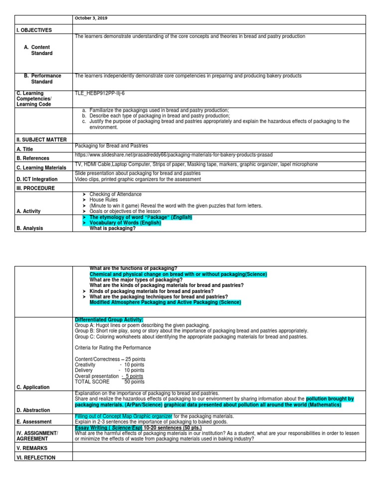 Packaging Lesson Plan | PDF | Packaging And Labeling | Lesson Plan
