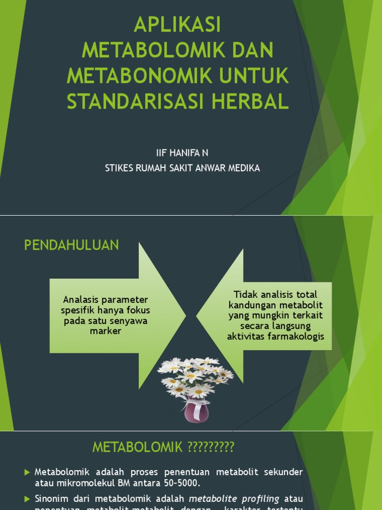 Aplikasi Metabolomik Dan Metabonomik Untuk Standarisasi Herbal | PDF