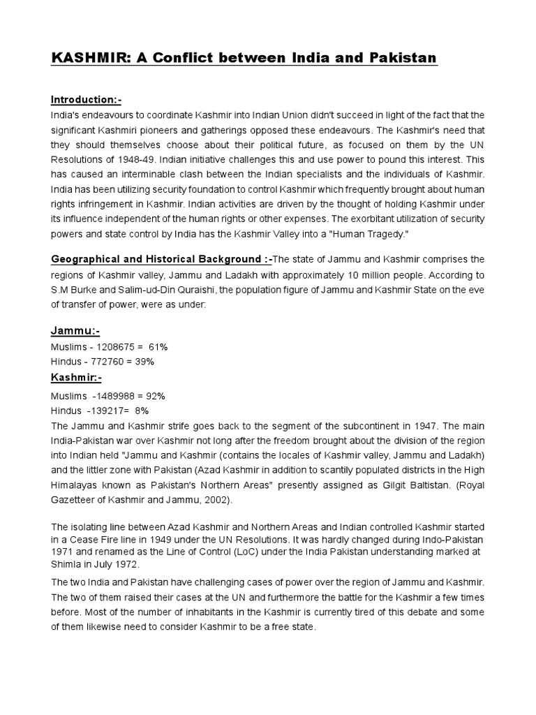 India-Pakistan Conflict over Kashmir | PDF | Kashmir | Pakistan