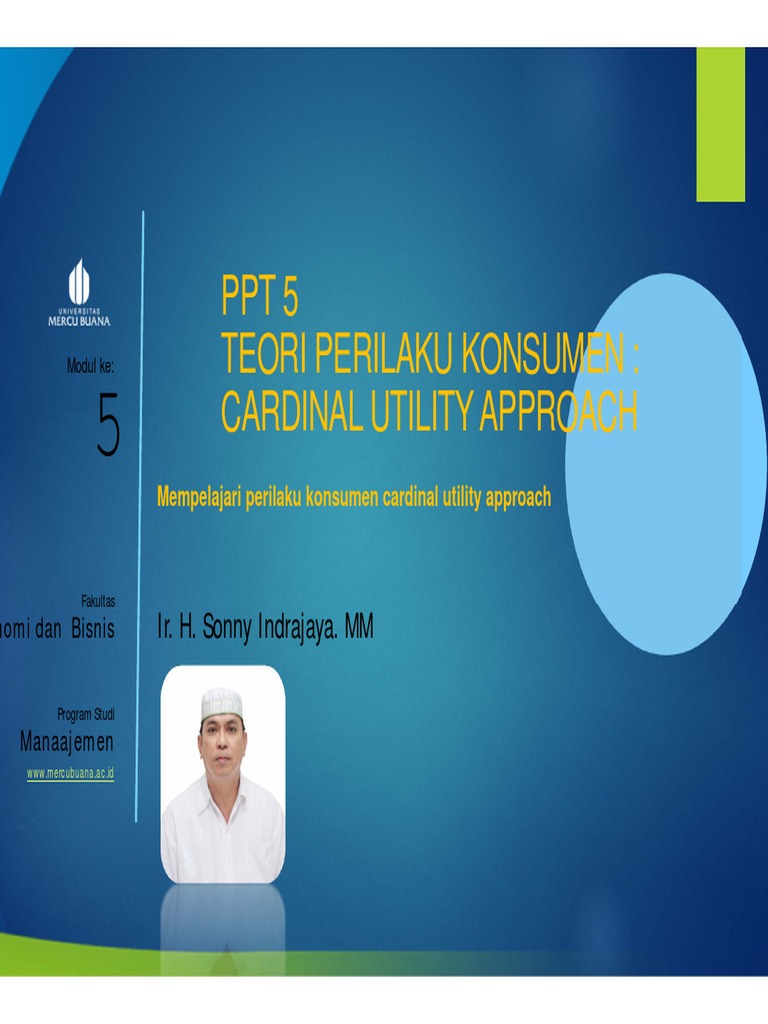 5 Teori Perilaku Konsumen Cardinal Utility Approach. | PDF