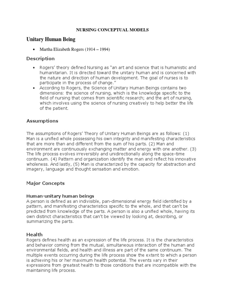 Nursing Conceptual Models Explained | PDF | Nursing | System