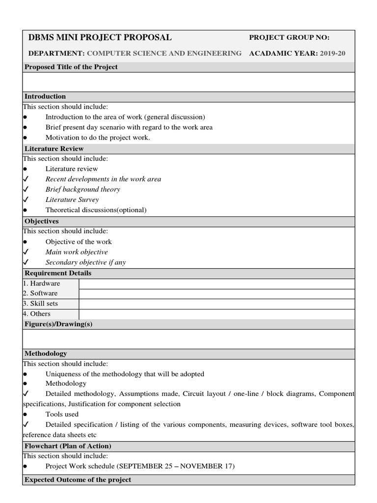 Dbms Mini Project Proposal: Computer Science and Engineering 2019-20 | PDF