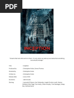 Inception Characters & Quotes Worksheet | PDF