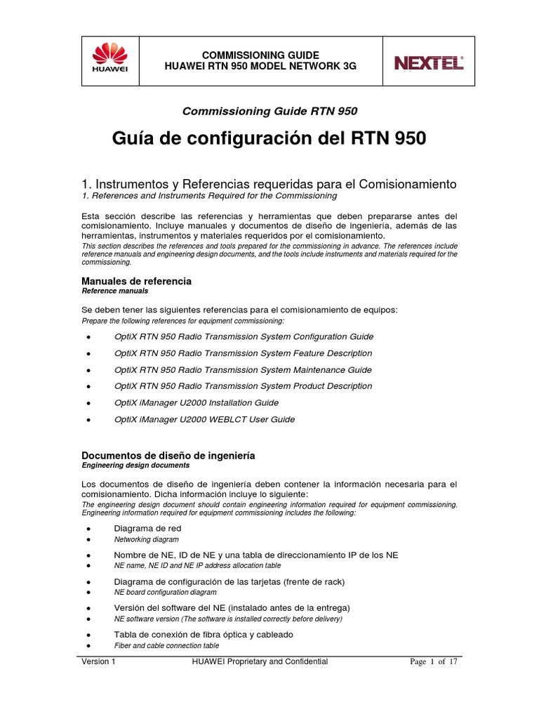 Commissioning Guide RTN 950 v1.0 | PDF | Contraseña | Electrónica