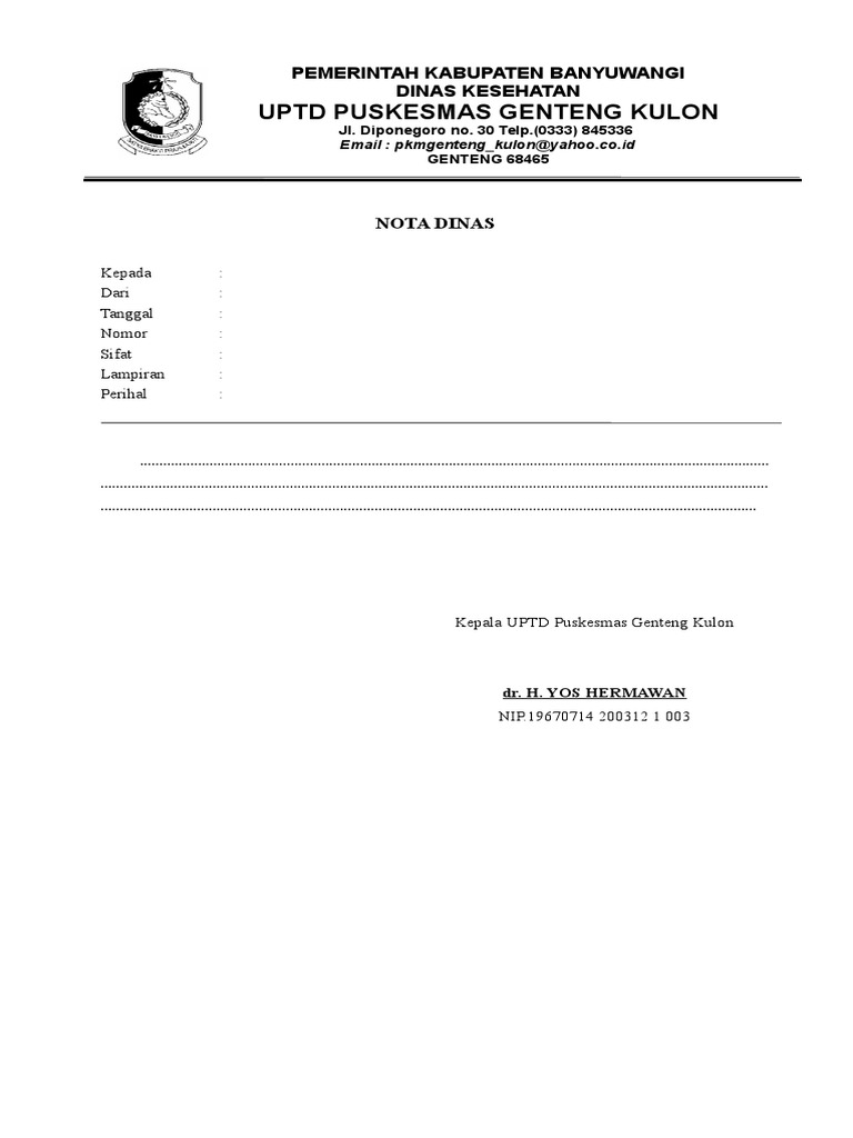 Form Nota Dinas | PDF
