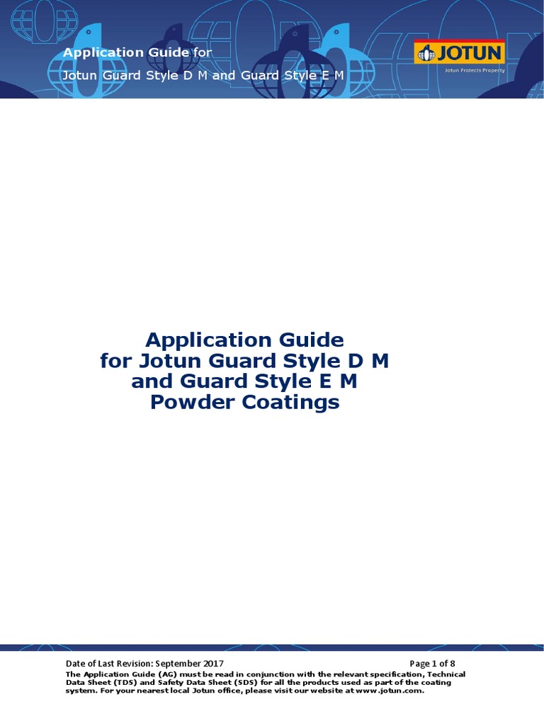 Application Guide - Jotun Guard Style D M | PDF | Personal Protective ...