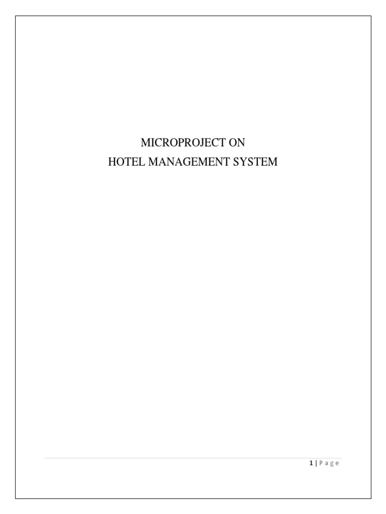 Microproject On Hotel Management System | Download Free PDF | Banks | Method (Computer Programming)