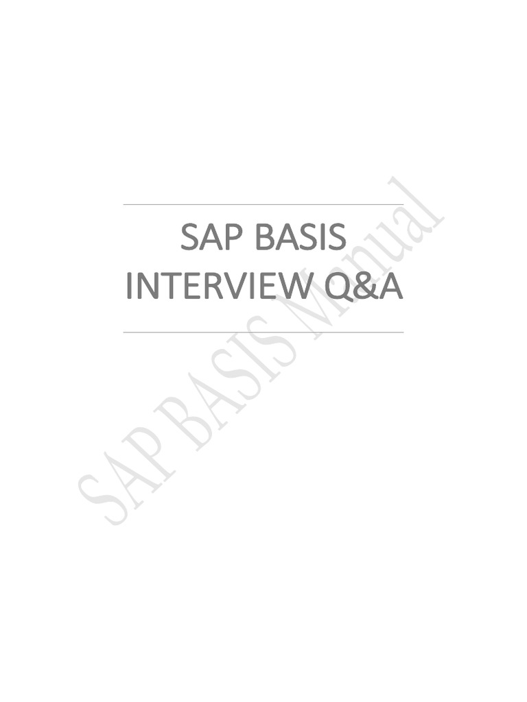 SAP BASIS Interview Questions and Answers. | PDF | Oracle Database | Load Balancing (Computing)