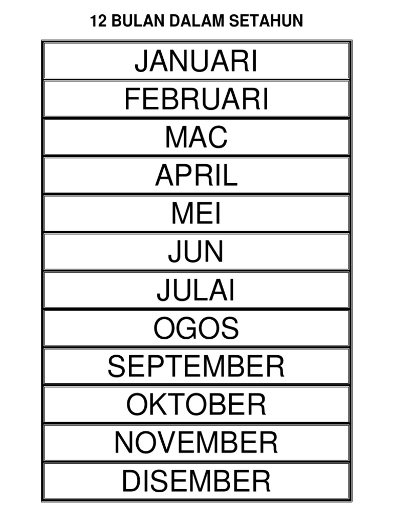12 Bulan Dalam Setahun | PDF