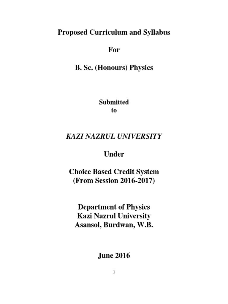 BSC Physics Syllabus | PDF | Matrix (Mathematics) | Magnetic Field