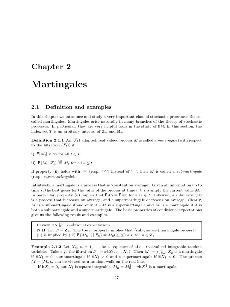 Martingales | PDF | Stochastic Process | Discrete Time And Continuous Time