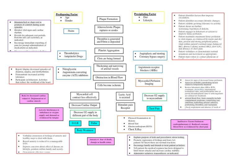 Acute Coronary Syndrome Concept Map | PDF | Heart | Myocardial Infarction