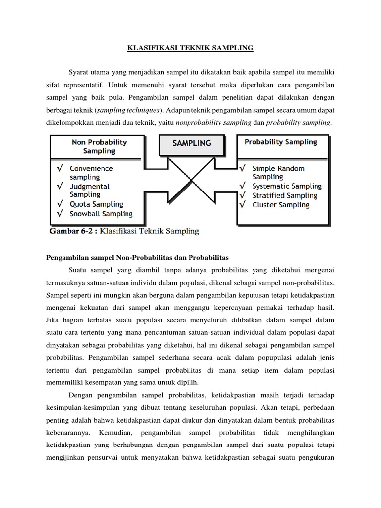 Klasifikasi Teknik Sampling | PDF