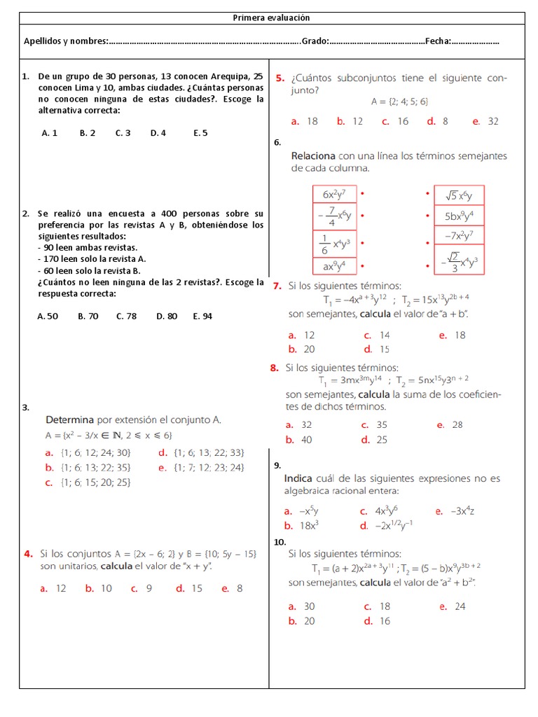 Primero de Secundaria | PDF
