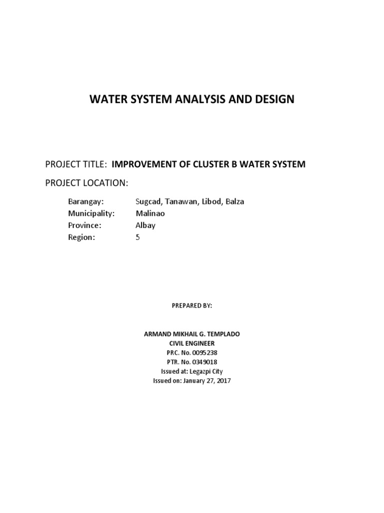 Water System Analysis and Design | PDF