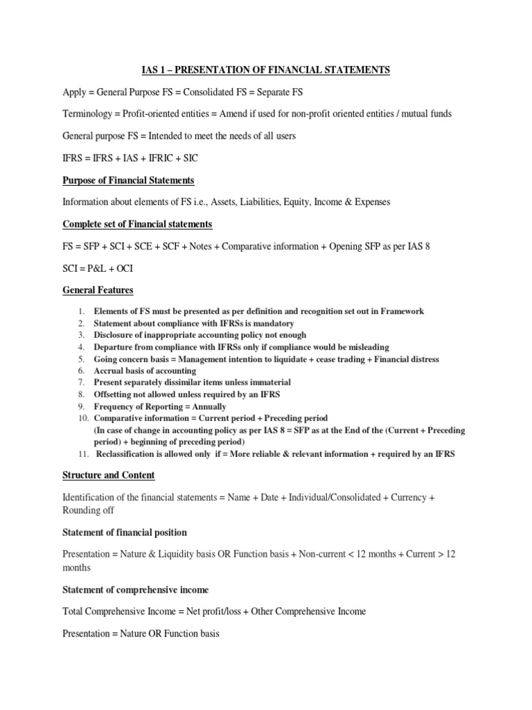 IAS 1 Notes | PDF | International Financial Reporting Standards ...