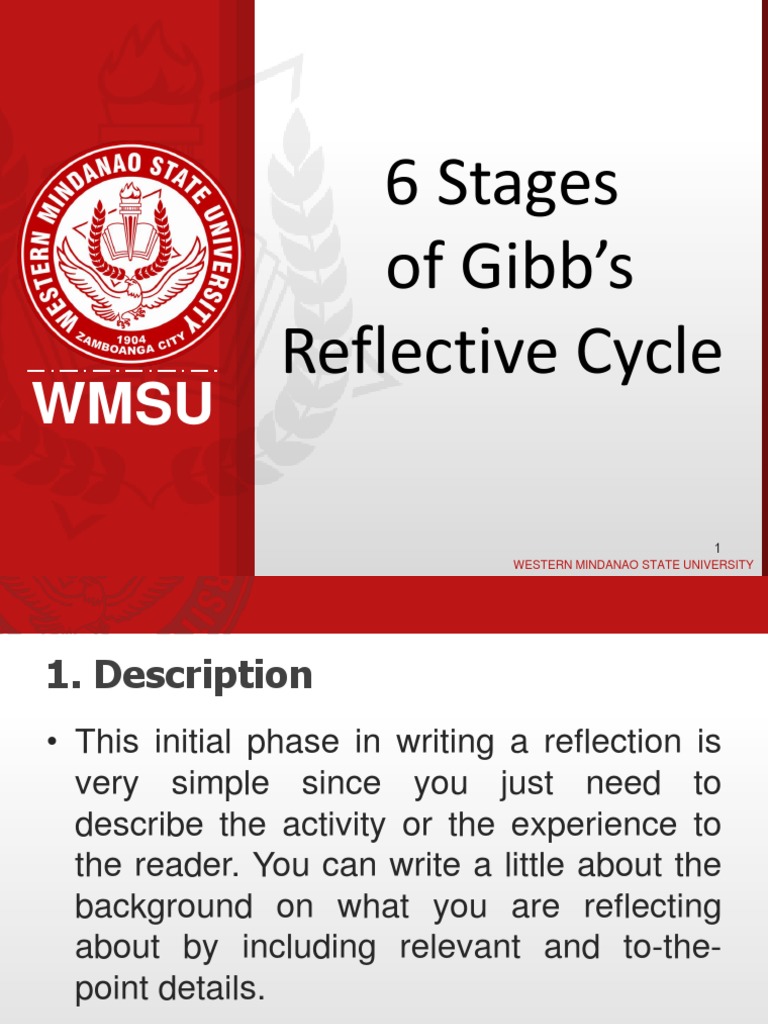6 Stages of Gibb's Reflective Cycle: Wmsu Wmsu | PDF | Self-Improvement