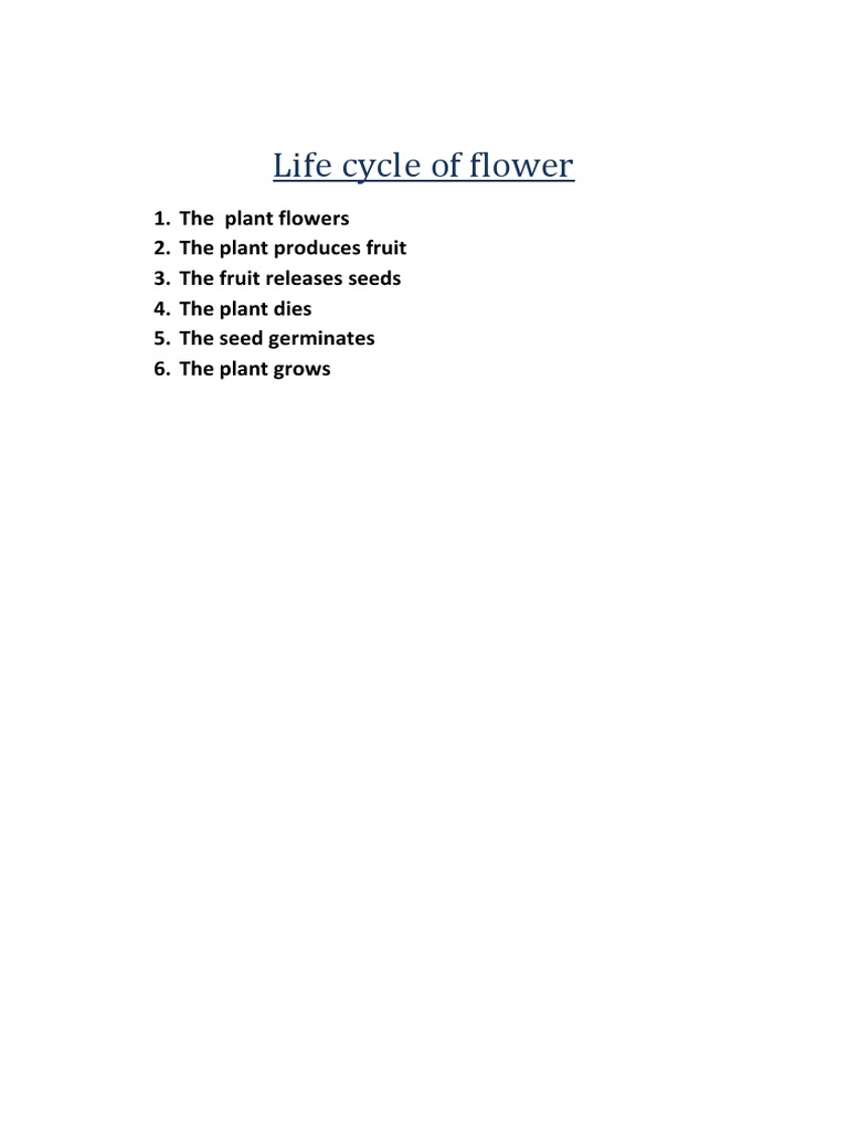 Life Cycle of Flower | PDF