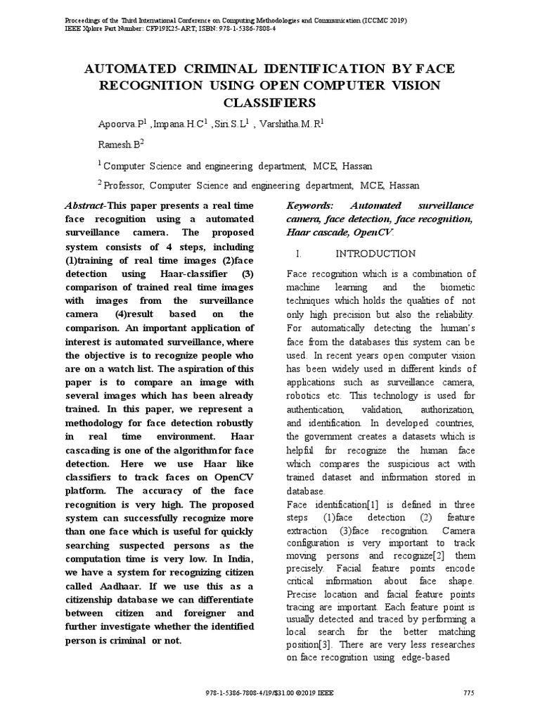 10 1109@iccmc 2019 8819850 PDF | PDF | Computer Vision | Surveillance
