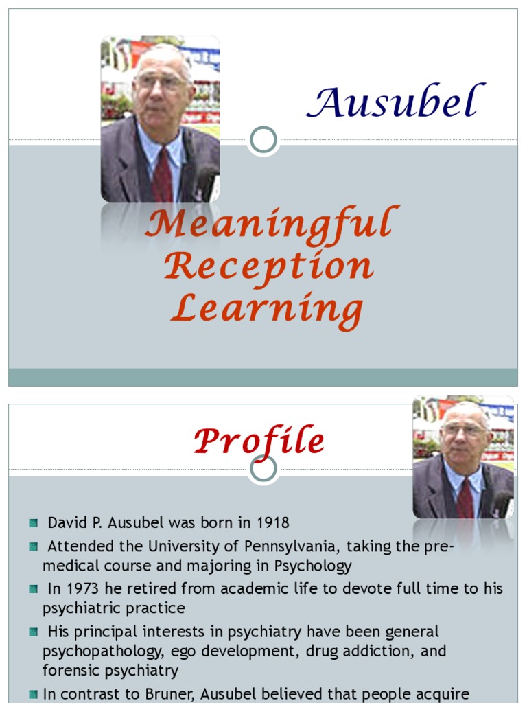 Ausubel: Meaningful Reception Learning | PDF | Learning | Behavior ...