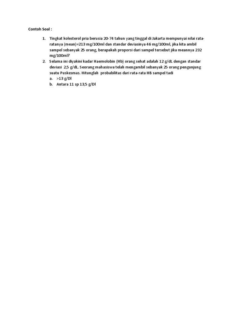 Contoh Soal Distribusi Sampling | PDF