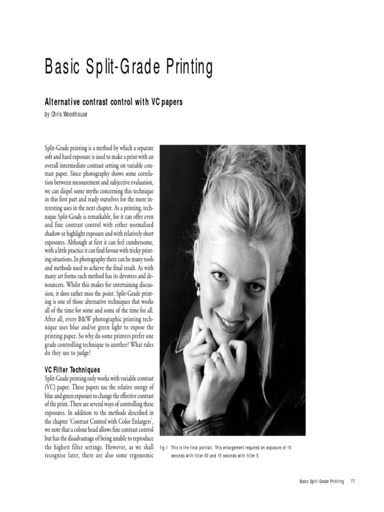 Split Grade Printing | PDF | Exposure (Photography) | Film Speed