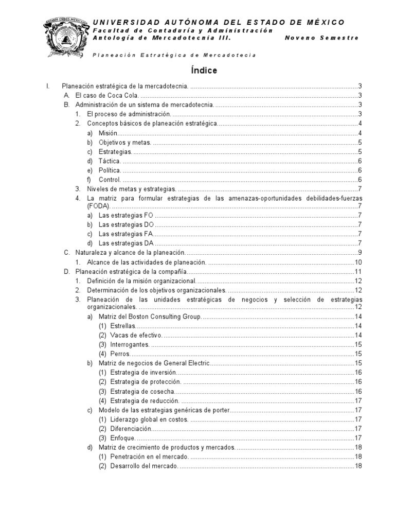 Planeacion de Coca Cola | PDF | Planificación | Análisis FODA