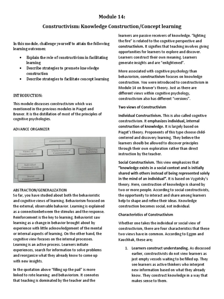Constructivism: Knowledge Construction/Concept Learning | PDF | Constructivism (Philosophy Of ...